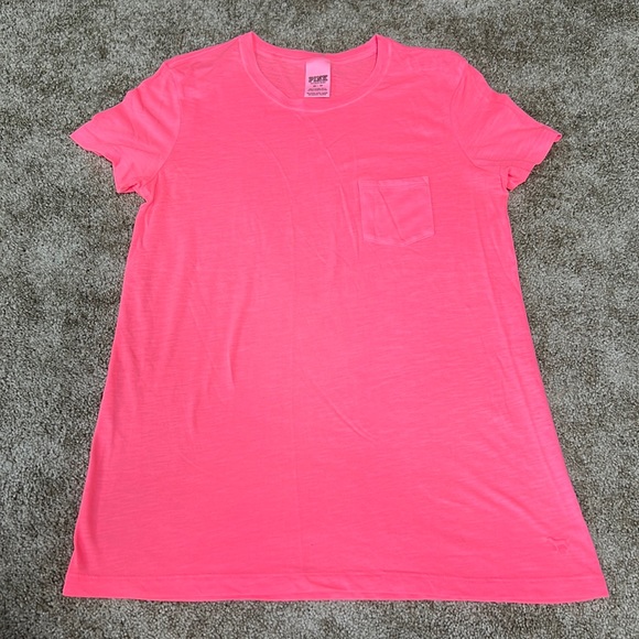 PINK Victoria's Secret | Tops | Hot Pink Tshirt Pink Brand Neon Pink ...